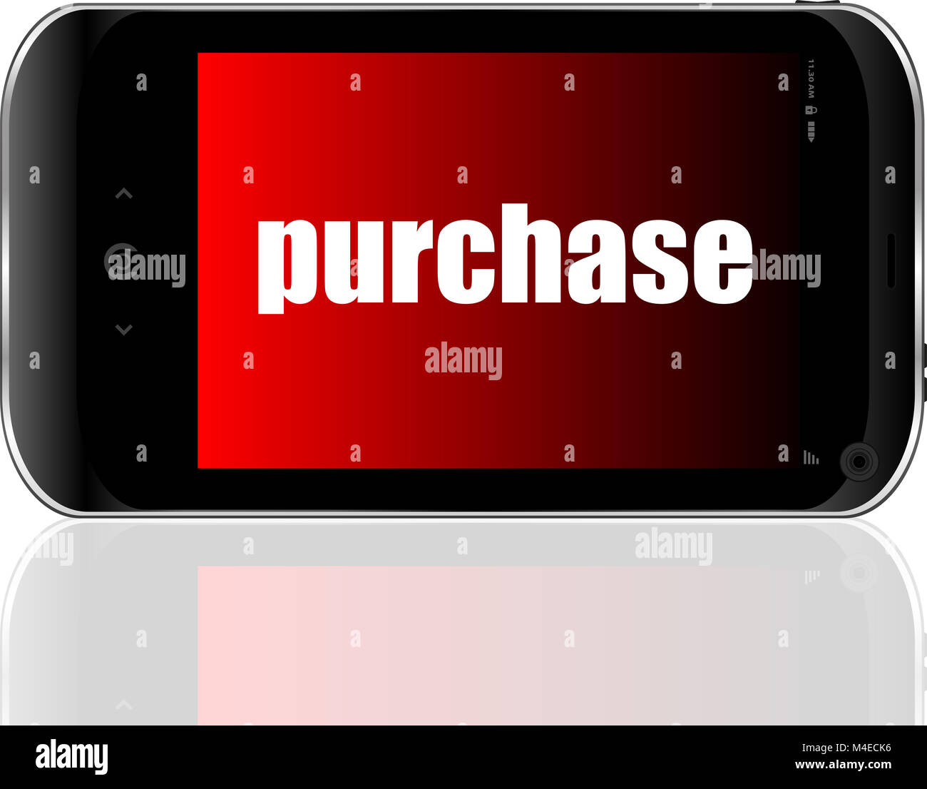 purchase Text. Business concept . Detailed modern smartphone Stock ...