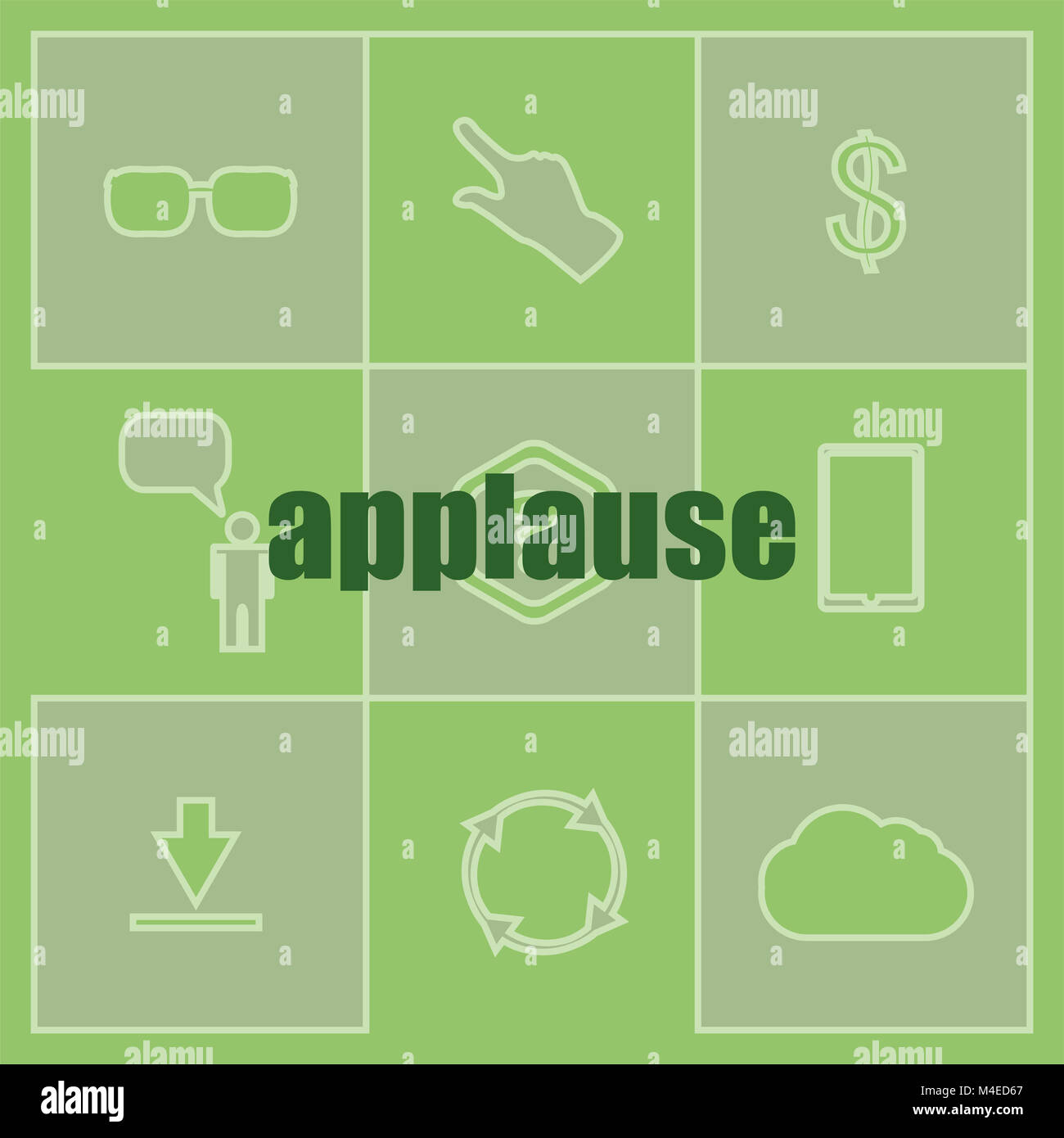 Text applause. Social concept . Set of infographics elements Stock ...