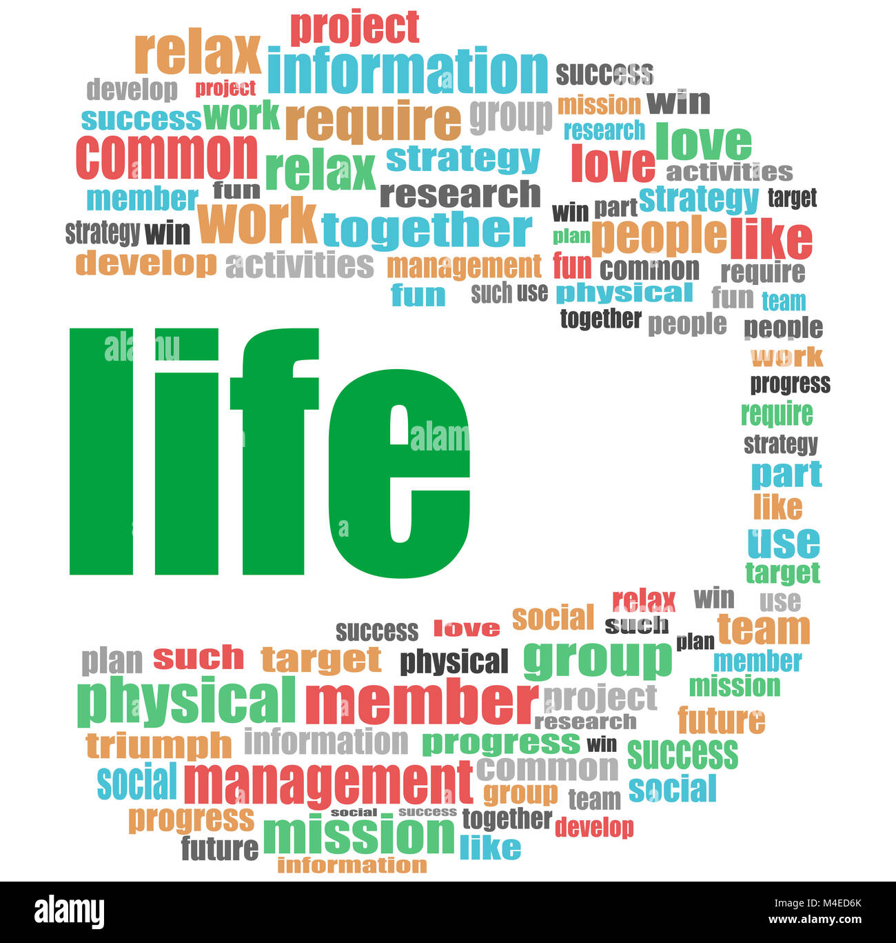 life word. Social concept . Word cloud collage Stock Photo - Alamy