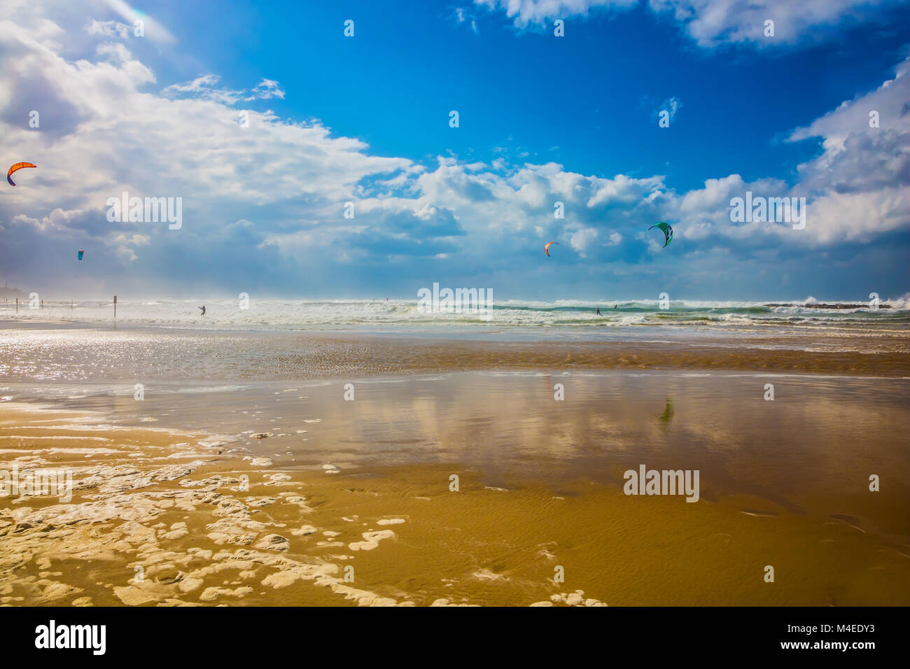 Huge sea beach in Tel Aviv in January Stock Photo - Alamy