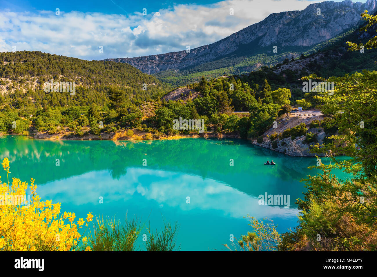 Emerald green river water Stock Photo - Alamy