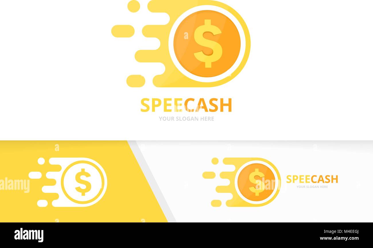Vector fast coin logo combination. Speed money symbol or icon. Unique ...