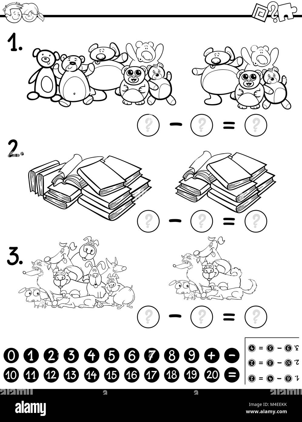 Number Worksheet Black and White Stock Photos & Images - Alamy