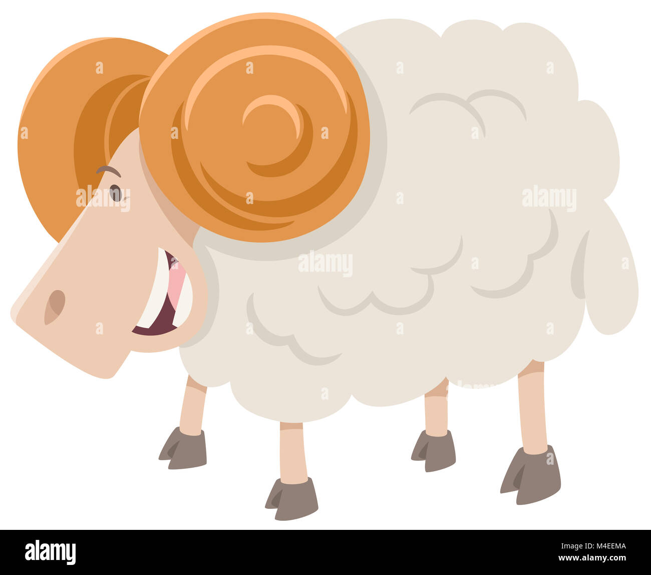happy ram animal character Stock Photo - Alamy
