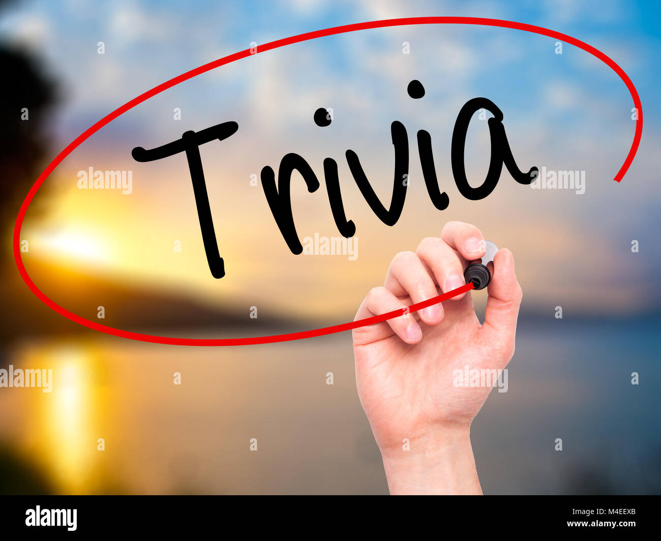 Man Hand writing Trivia with black marker on visual screen Stock Photo ...