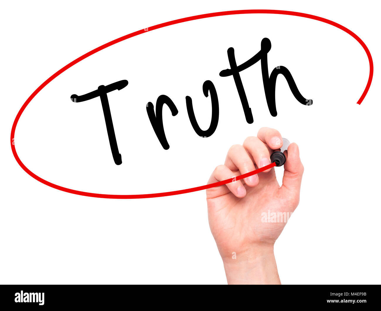 Man Hand writing Truth with marker on transparent wipe board Stock ...