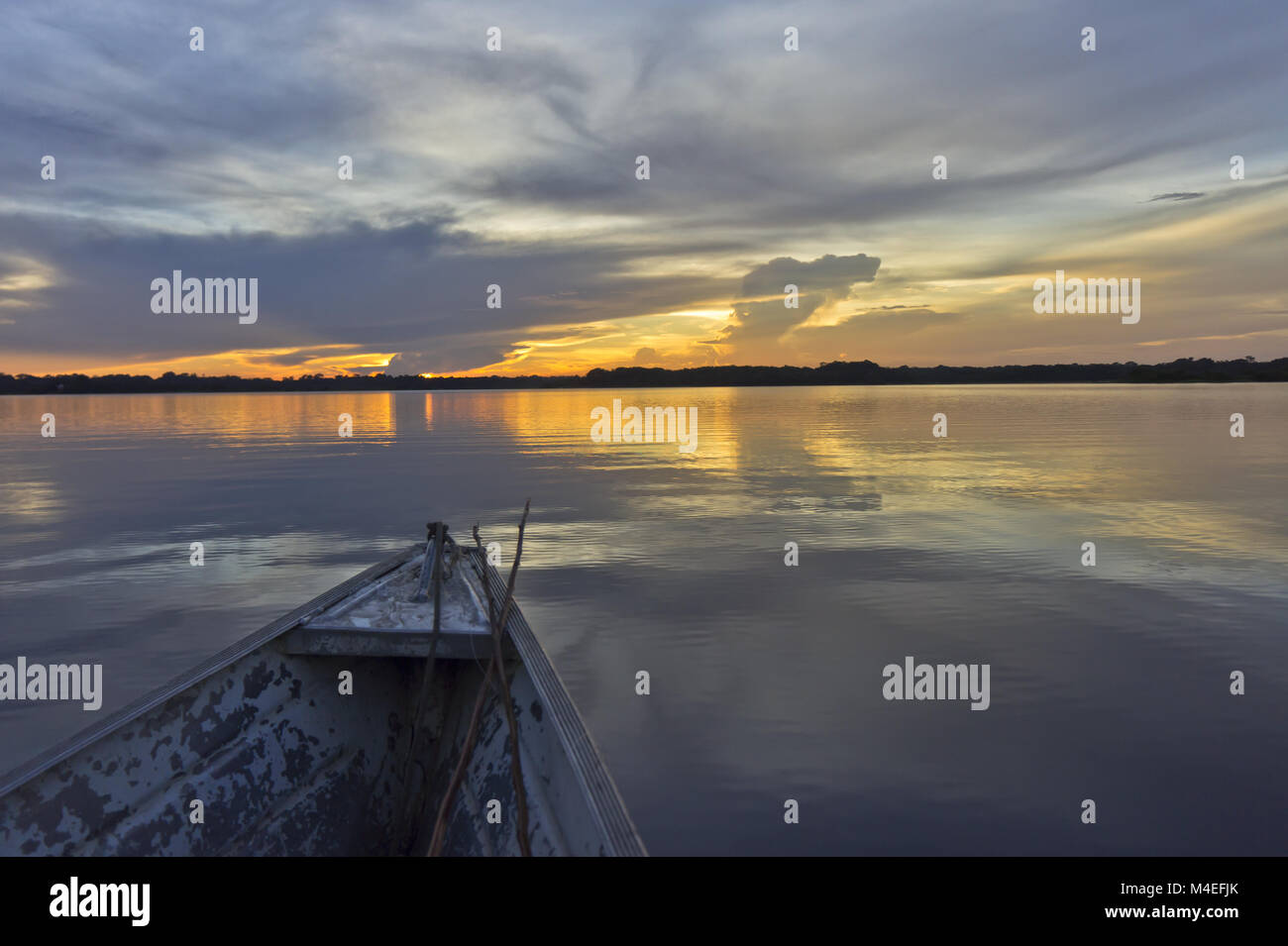 Amazon river sunset boat hi-res stock photography and images - Alamy