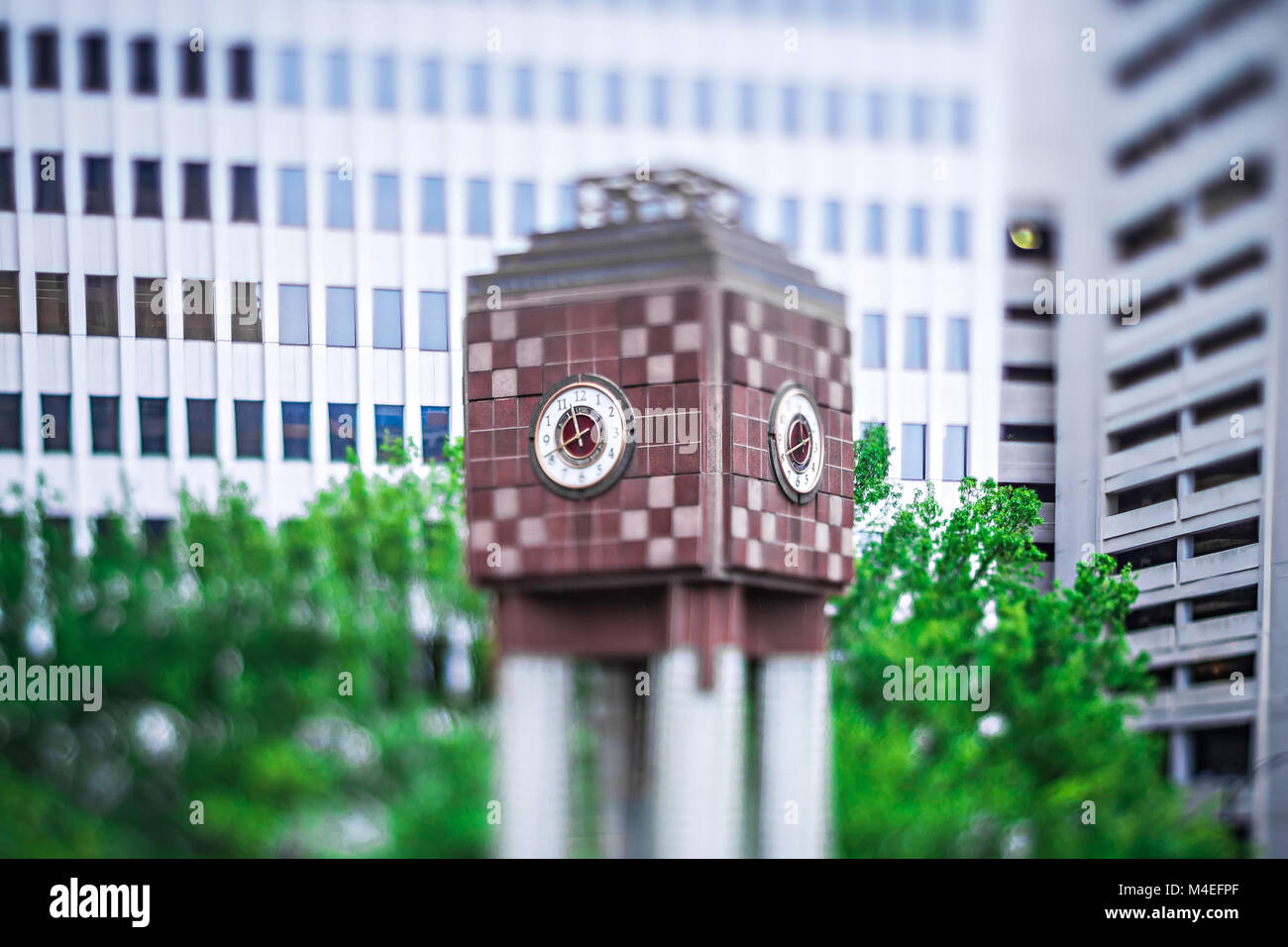 clock tower in downtown charlotte north carolina Stock Photo - Alamy