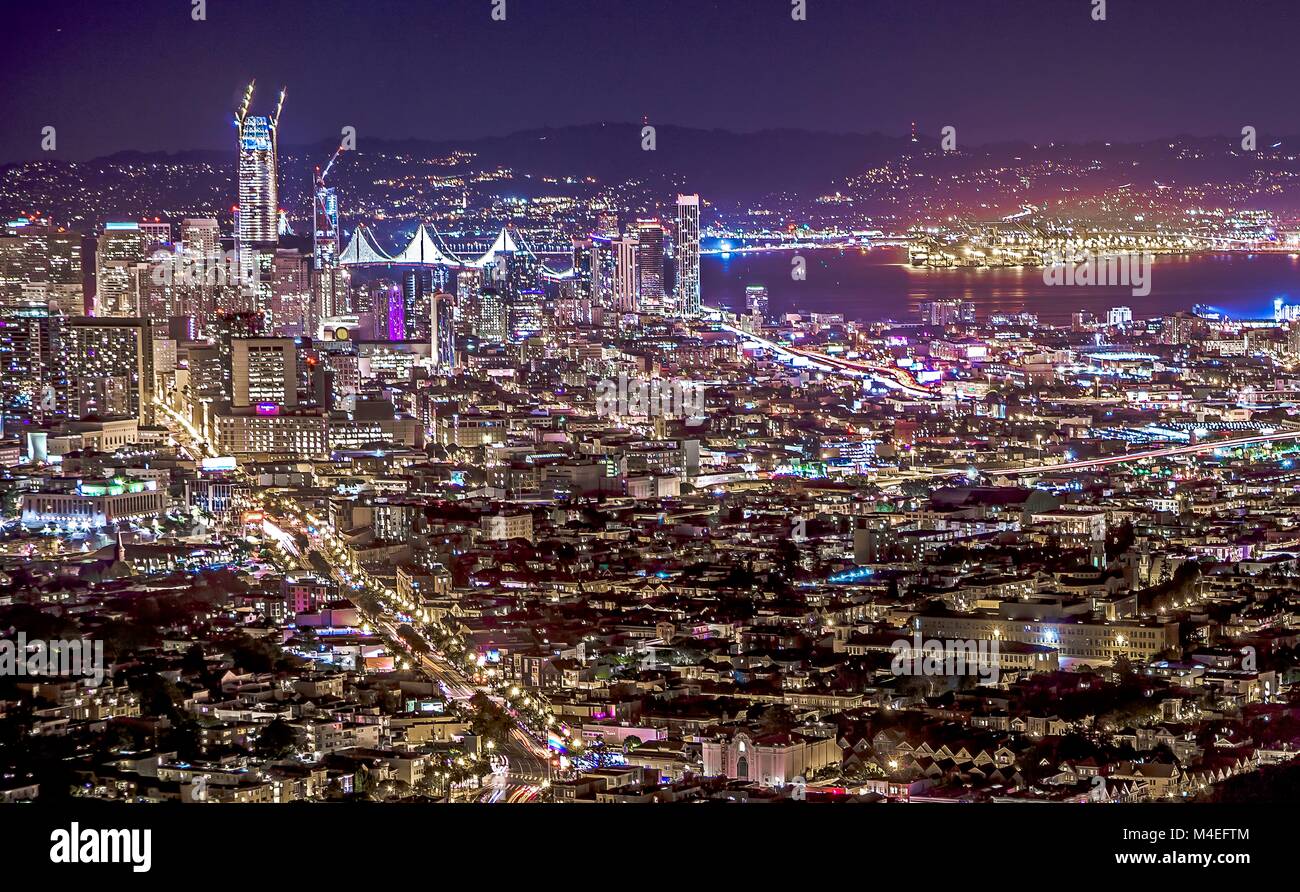 night time in san francisco california Stock Photo - Alamy