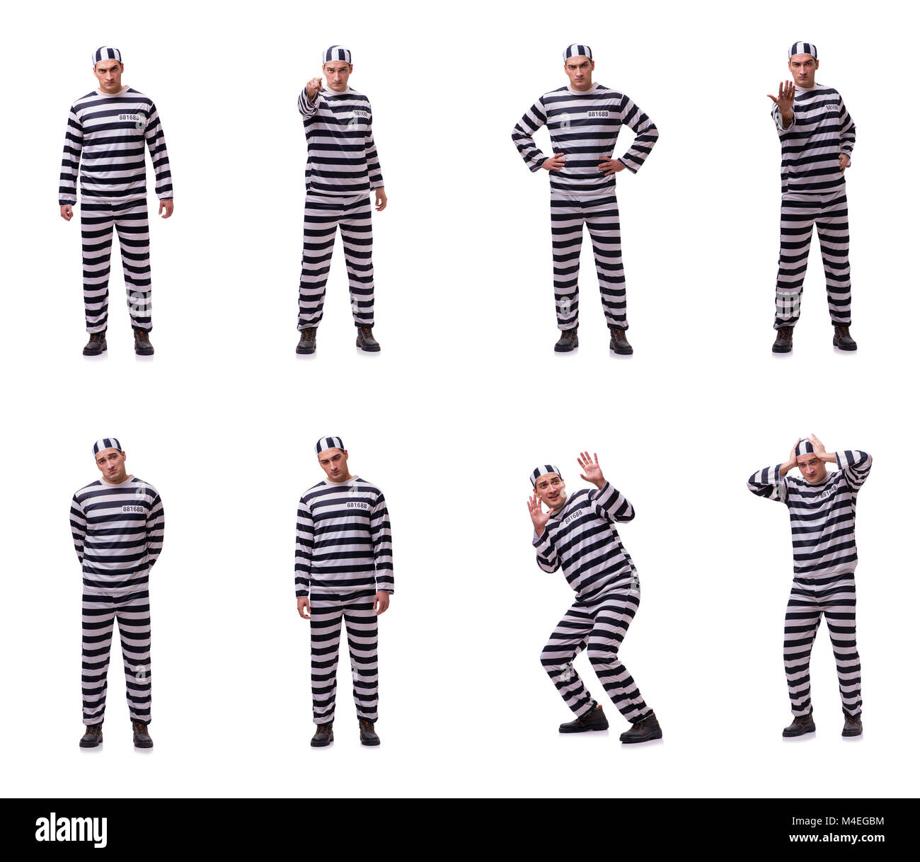 Man prisoner isolated on white background Stock Photo - Alamy