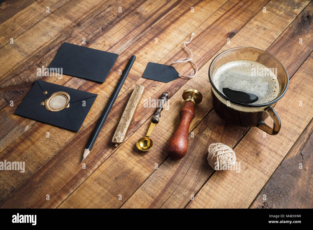 Vintage stationery set Stock Photo - Alamy