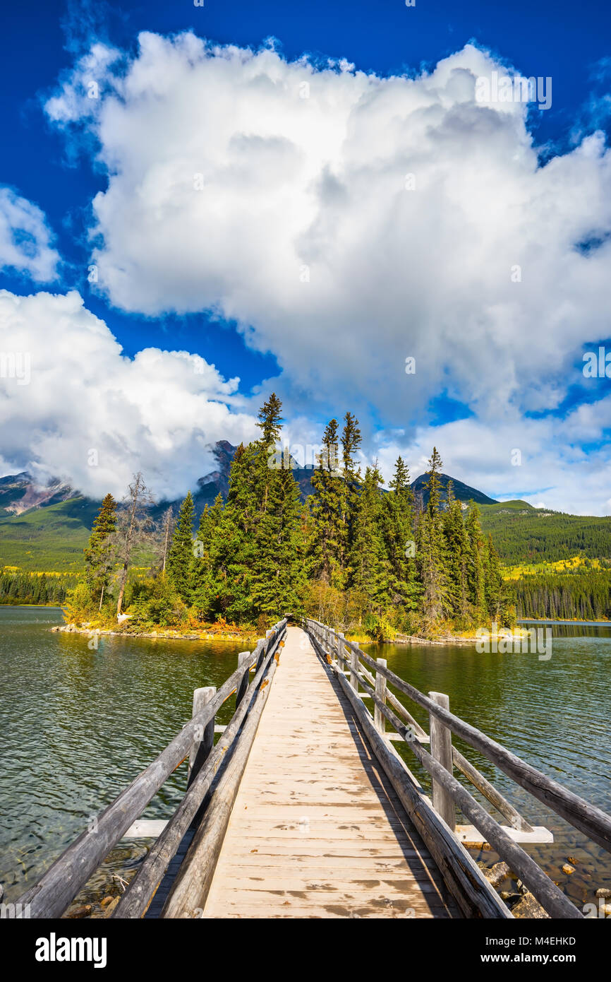 Llittle island in the middle of the lake Stock Photo - Alamy