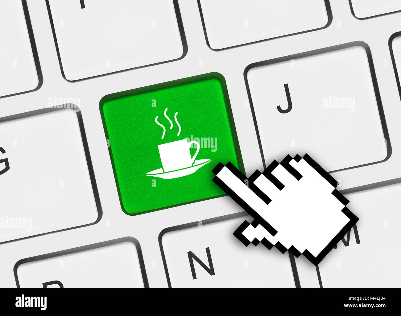 Computer keyboard with coffee key Stock Photo - Alamy