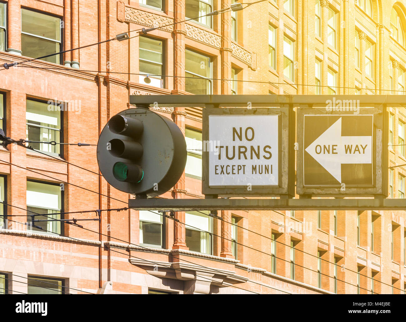 No turning sign hi-res stock photography and images - Alamy
