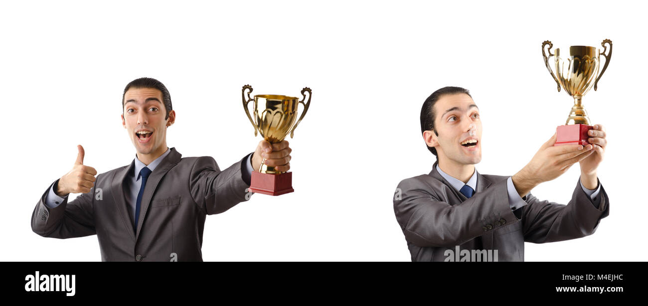 Collage of businessman receiving award Stock Photo - Alamy