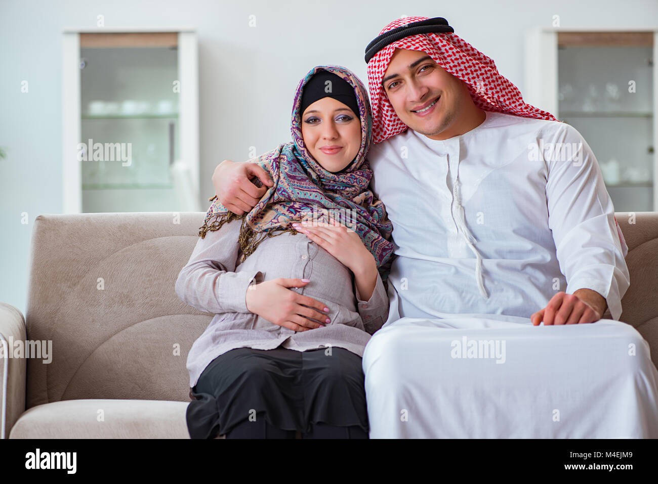 Young Arab Muslim Family Pregnant High Resolution Stock Photography and ...