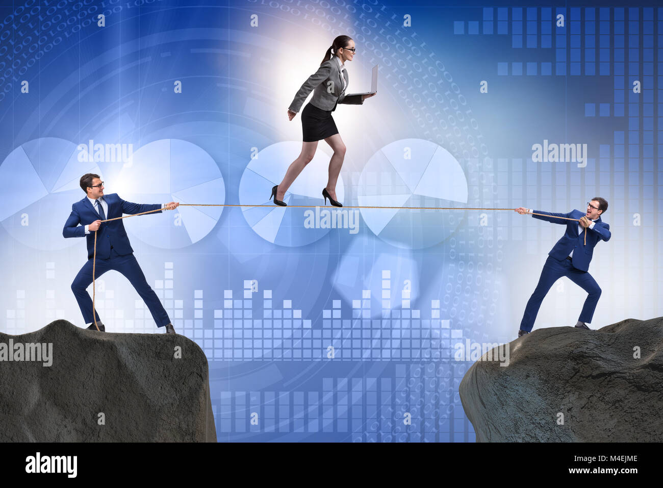 Woman tight rope hi-res stock photography and images - Alamy