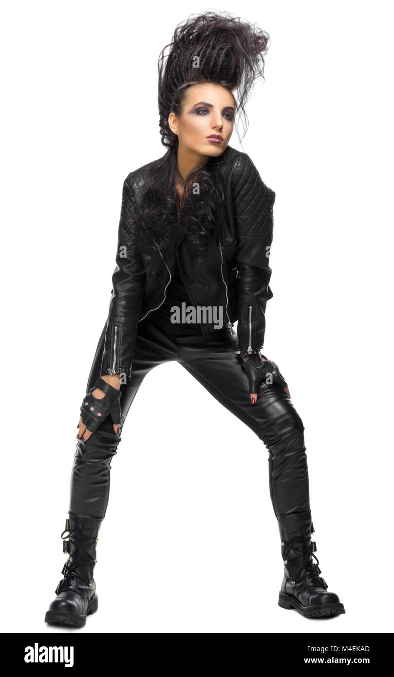 Young woman rock star isolated Stock Photo - Alamy
