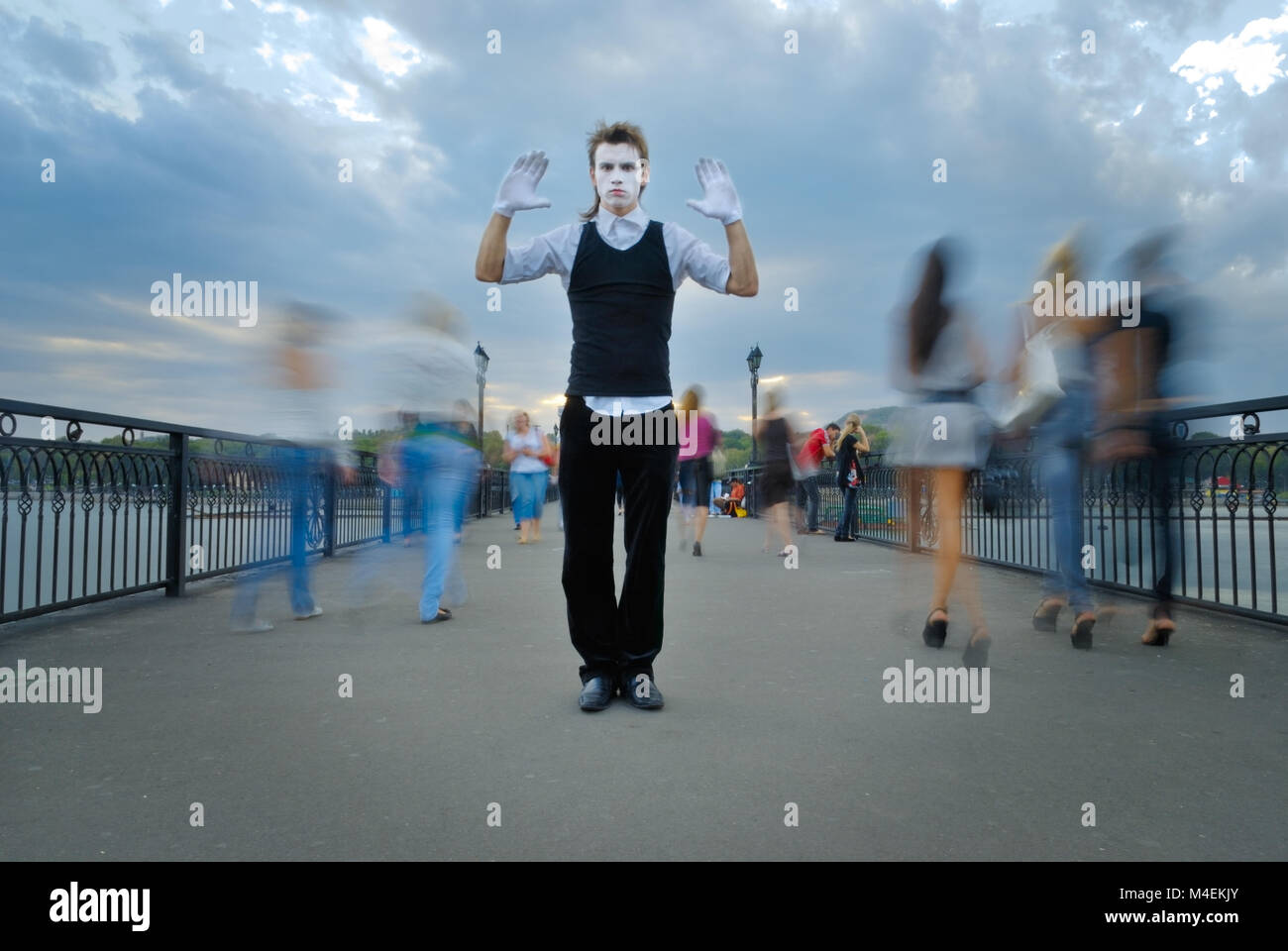 mime actor on street. outdoor shot Stock Photo - Alamy