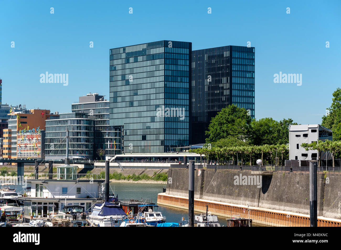 Dusseldorf city cityscape with urban marina Stock Photo - Alamy