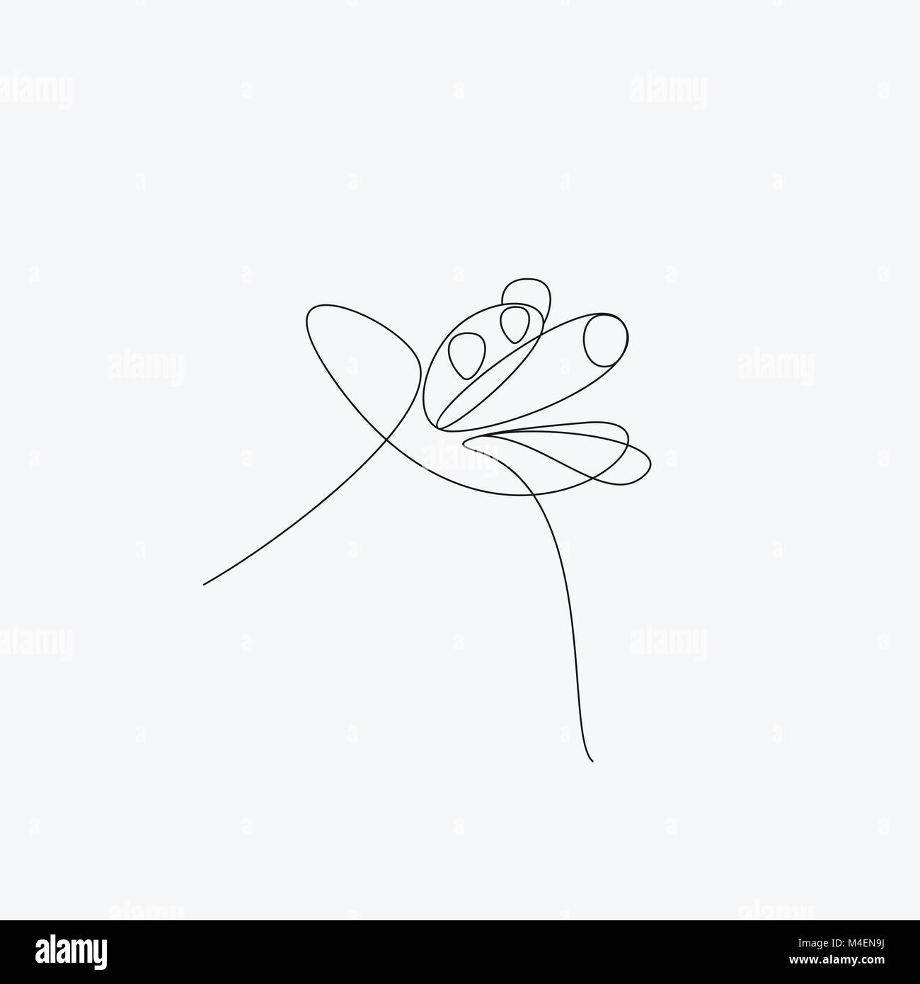 Vector one line dog Cut Out Stock Images & Pictures - Alamy