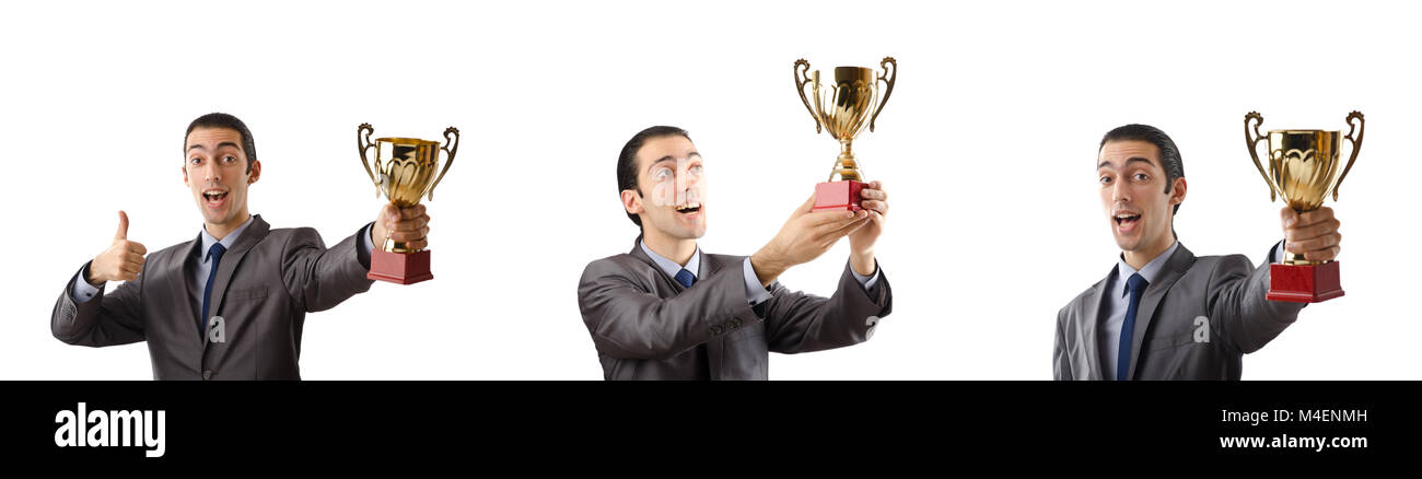 Collage of businessman receiving award Stock Photo - Alamy
