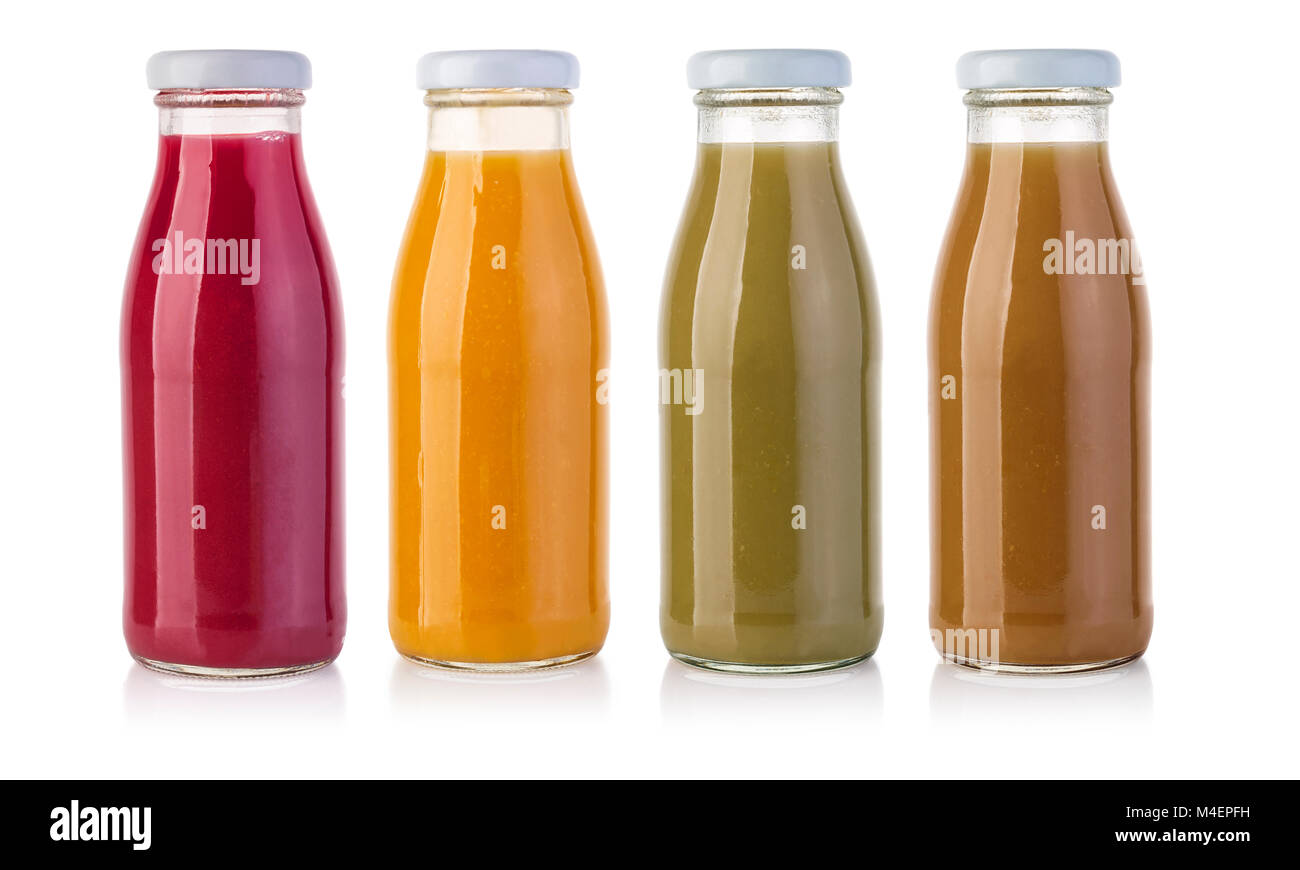 Glass fruit juice bottles Cut Out Stock Images & Pictures - Alamy