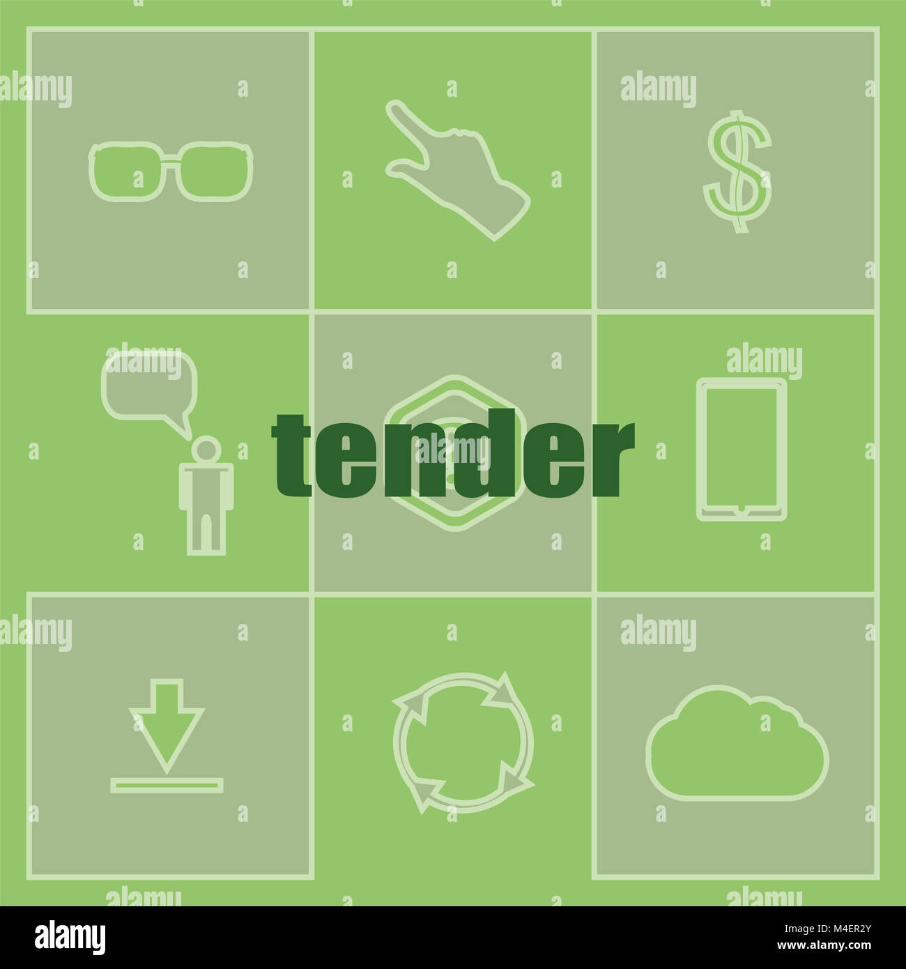 Text tender. Business concept . Set of infographics elements Stock ...