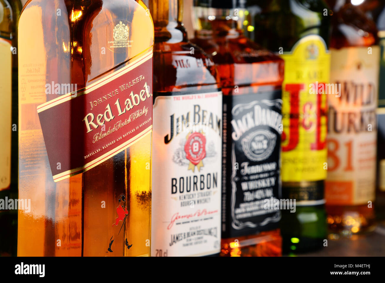 Whiskey, the most popular liquor in the world Stock Photo - Alamy