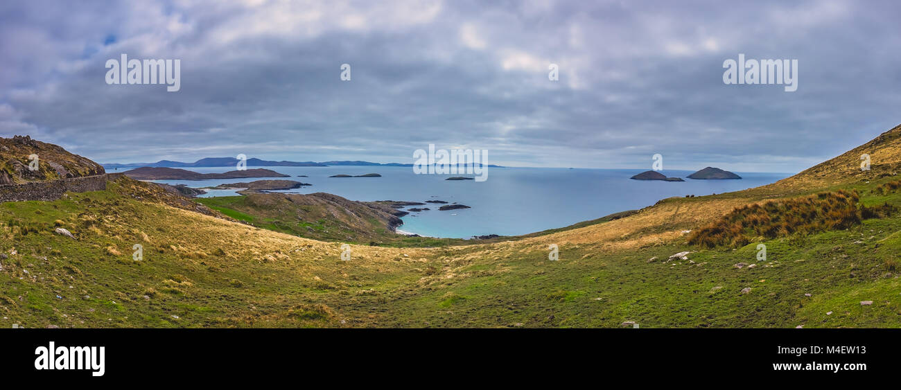 Ring of Kerry landscape panorama Stock Photo - Alamy