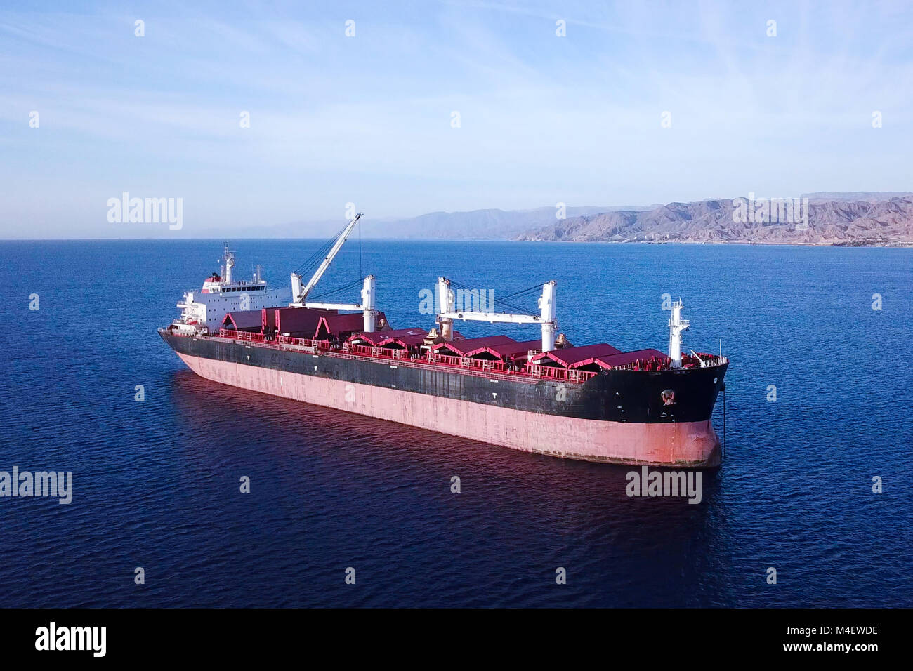 Large Bulk carrier at sea - Aerial image Stock Photo - Alamy