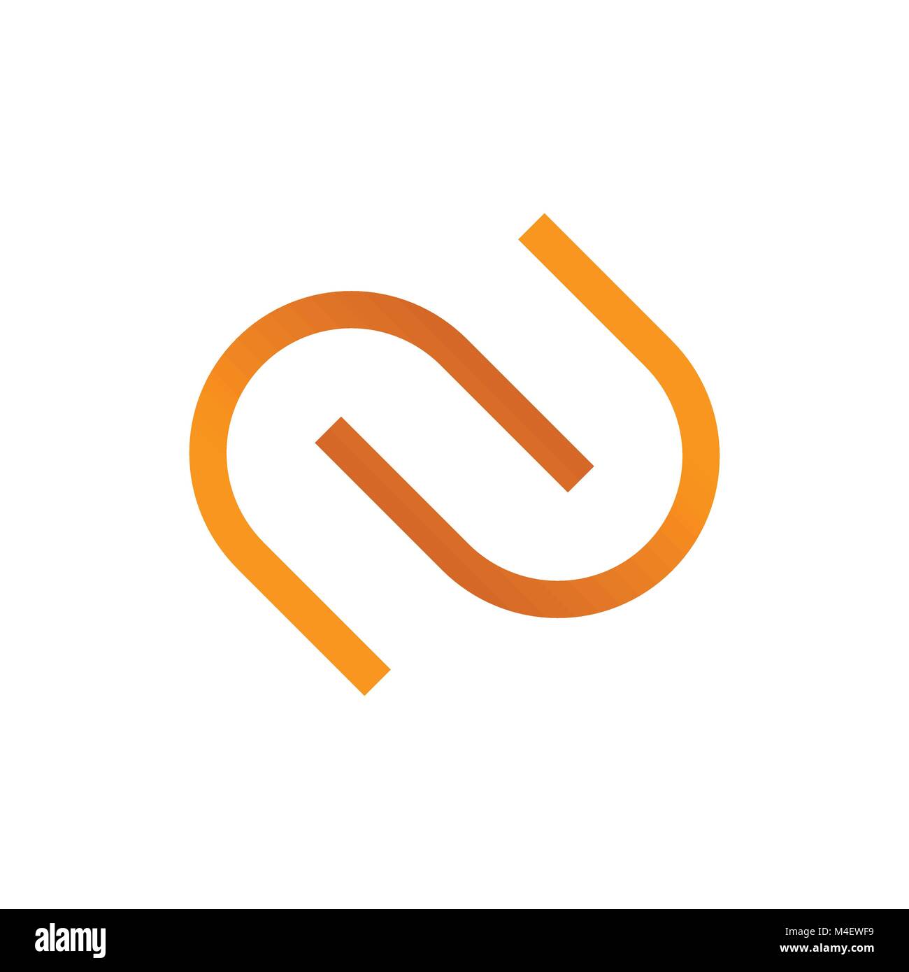 Linked Curved Letter Symbol Vector Illustration Graphic Design Stock ...