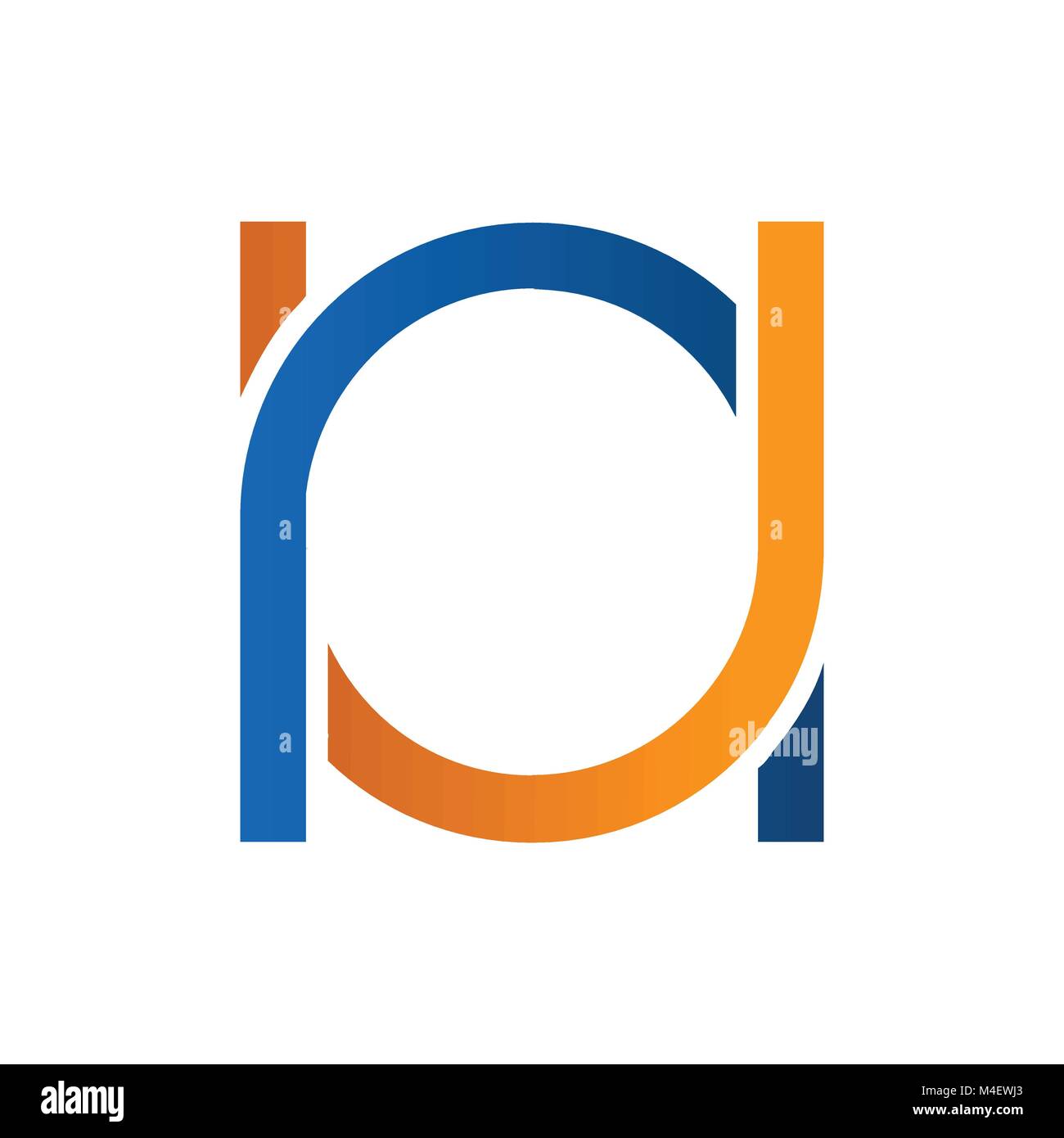 Linked Curved Letter U Shape Symbol Vector Illustration Graphic Design ...