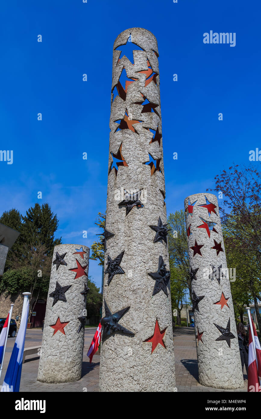 Monument in Schengen Luxembourg Stock Photo - Alamy