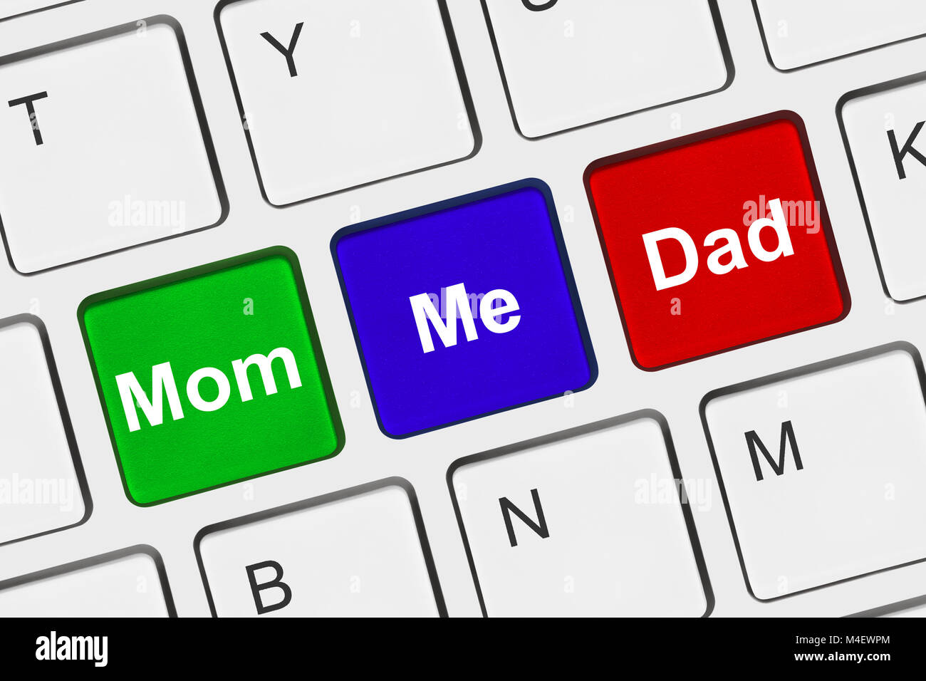 Computer keyboard with Family keys Stock Photo - Alamy