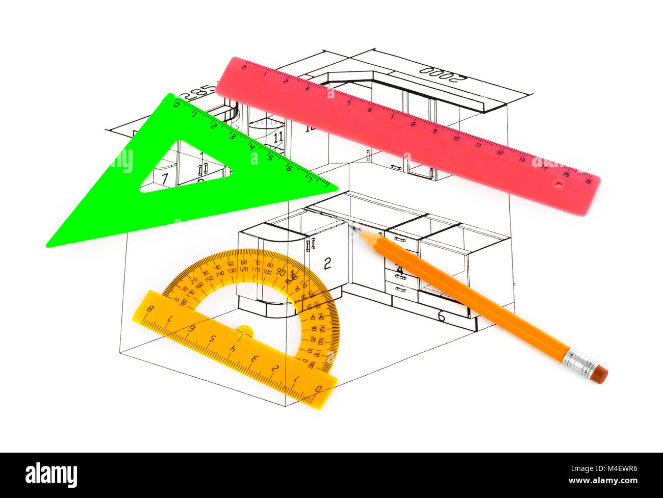Plan drawing colorful design Cut Out Stock Images & Pictures - Alamy