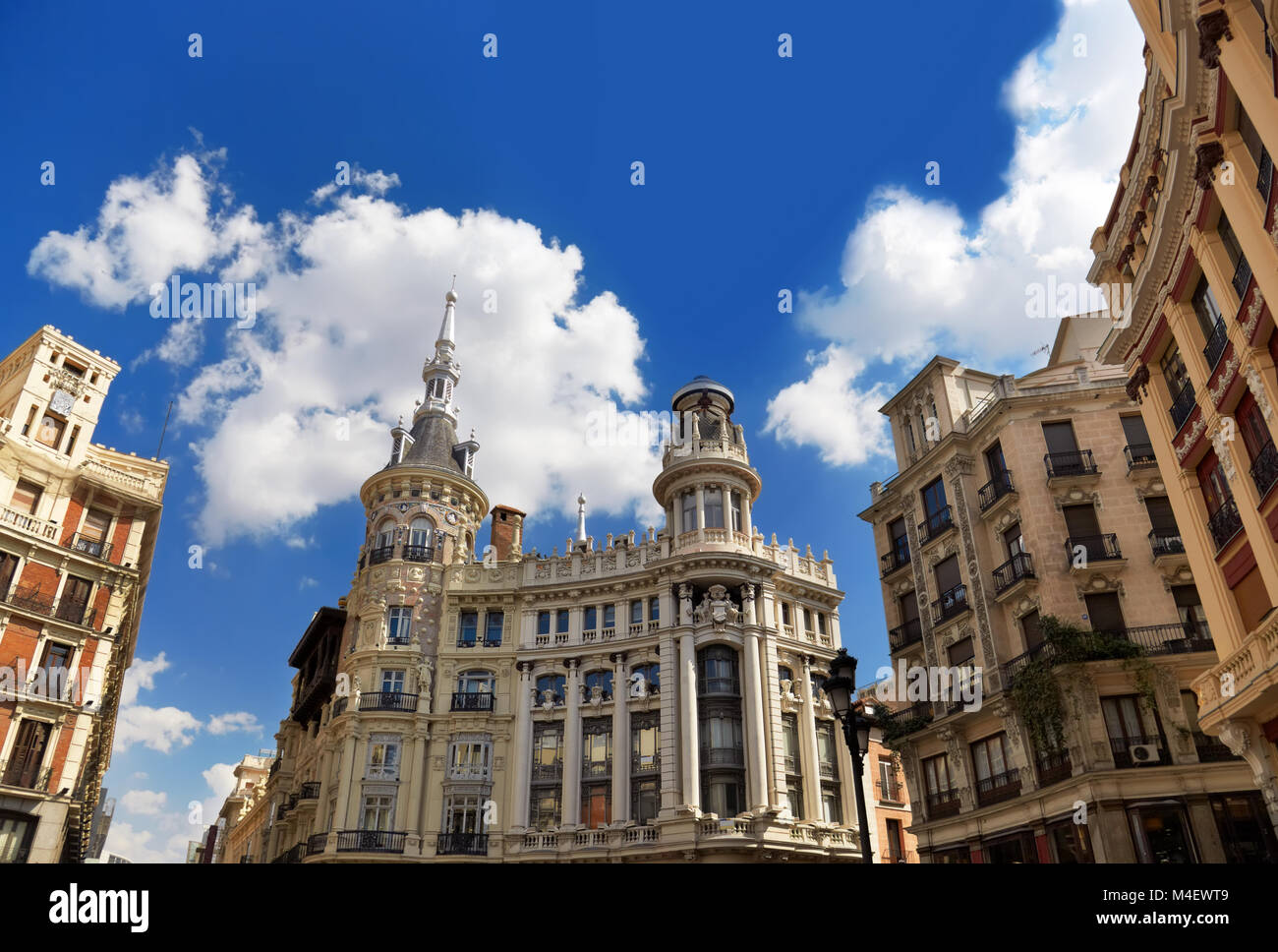Street and houses at Madrid Spain Stock Photo - Alamy