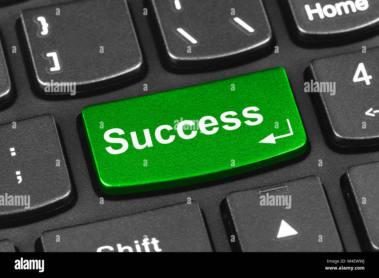Computer notebook keyboard with Success key Stock Photo - Alamy
