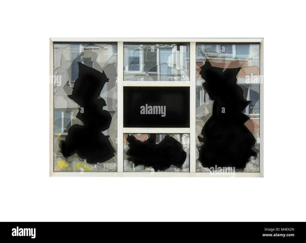 Shattered window Cut Out Stock Images & Pictures - Alamy