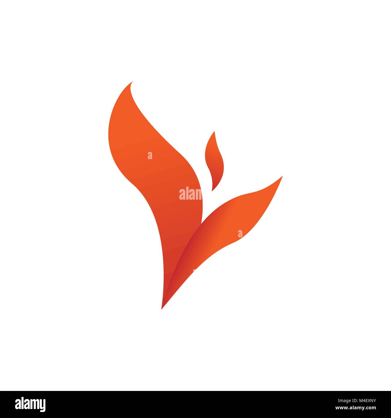 Flame Winged Leaf Shape Symbol Vector Illustration Graphic Design Stock ...