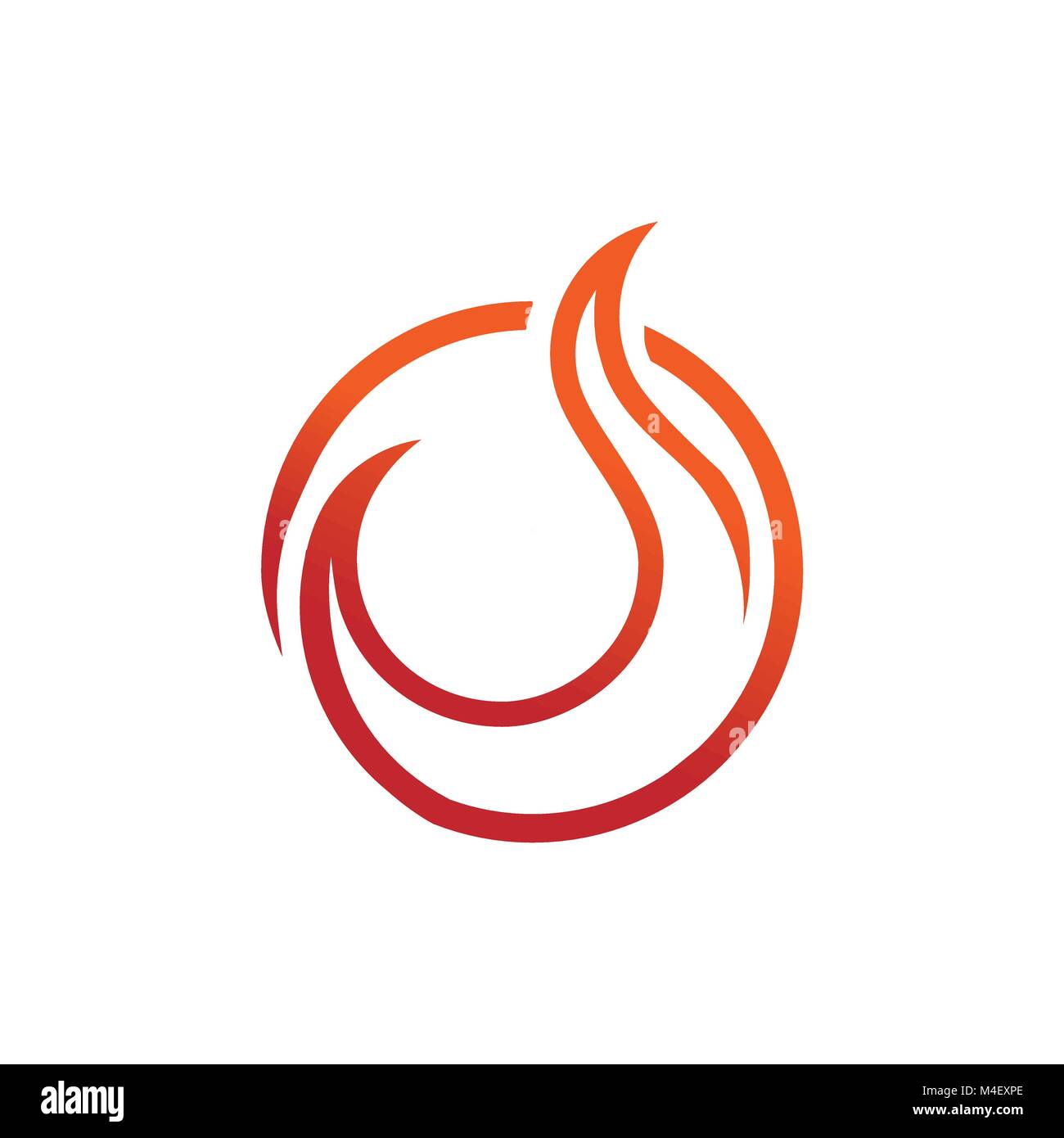 Circular Burning Flame Fire Emblem Symbol Vector Illustration Graphic ...