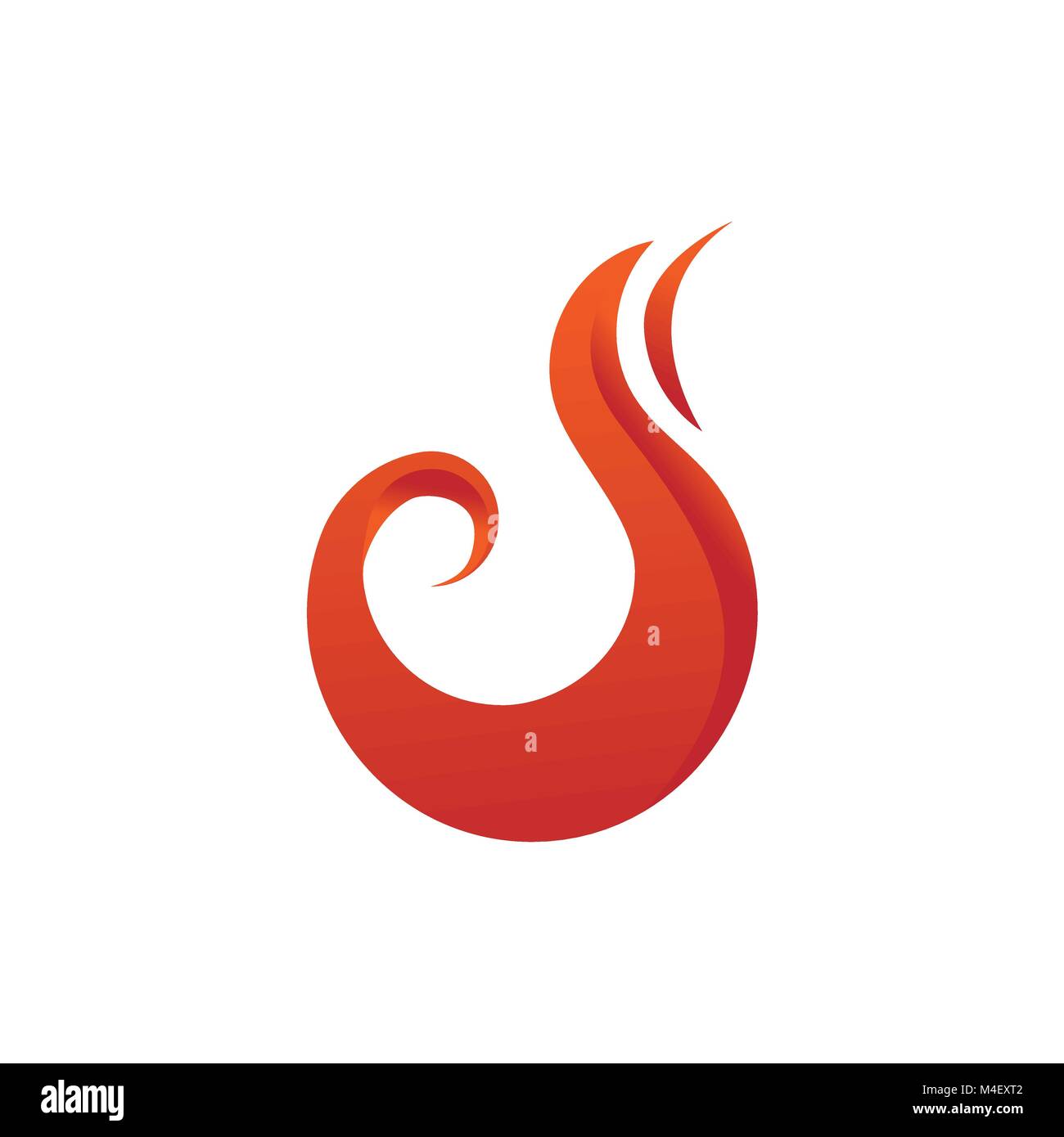 Flame fire hot curve icon Cut Out Stock Images & Pictures - Alamy