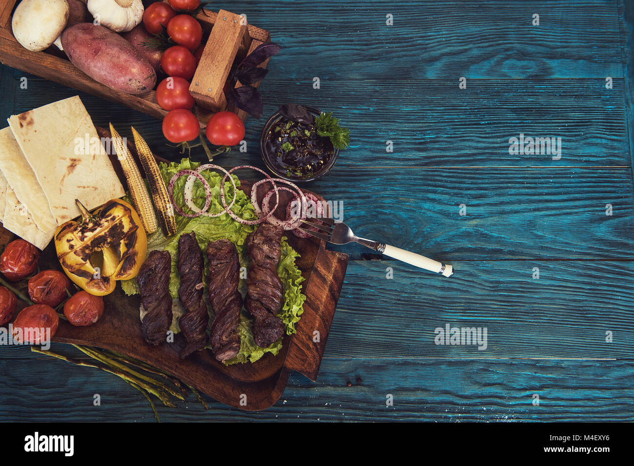 Grilled lamb meat Stock Photo - Alamy