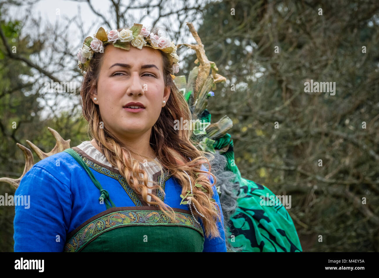 May Day festival performer Stock Photo - Alamy