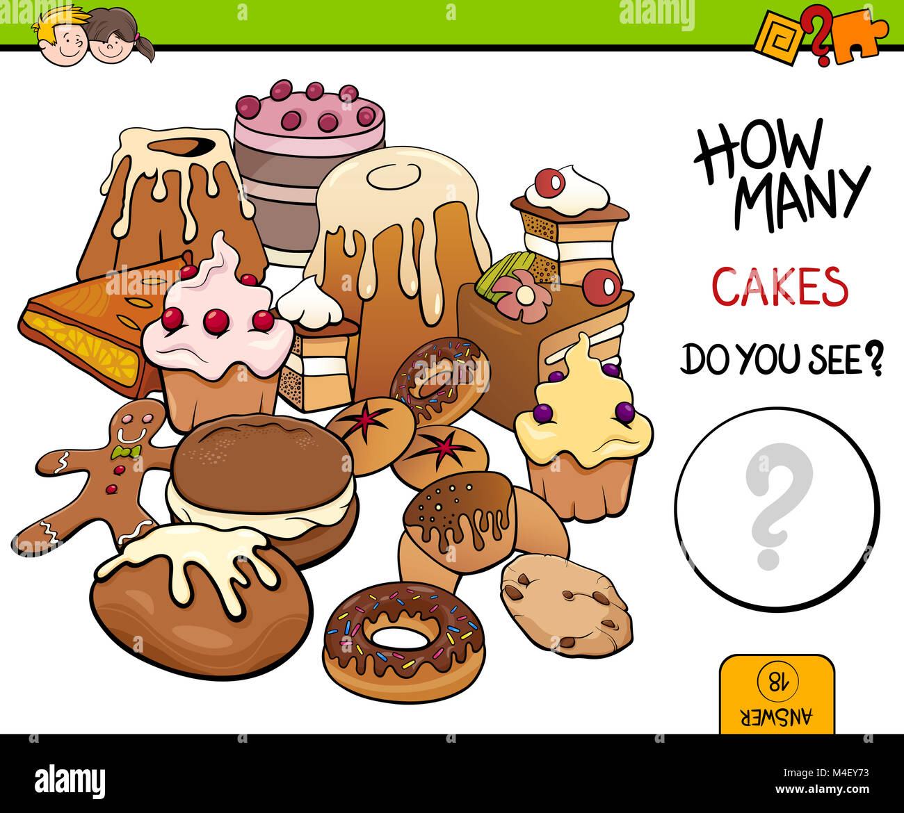 counting cakes educational activity Stock Photo - Alamy