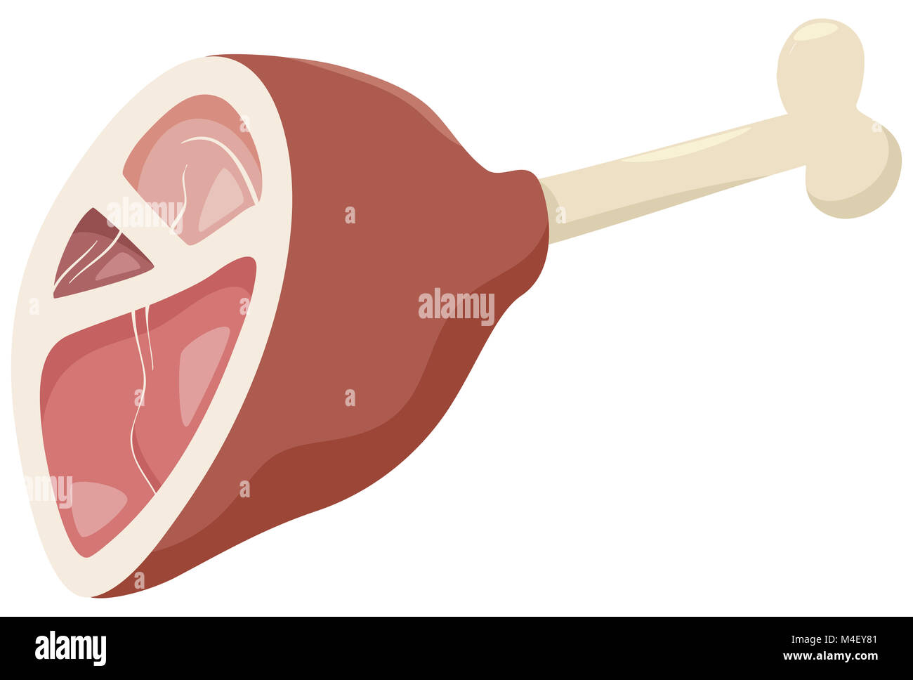 ham meat food object cartoon Stock Photo - Alamy
