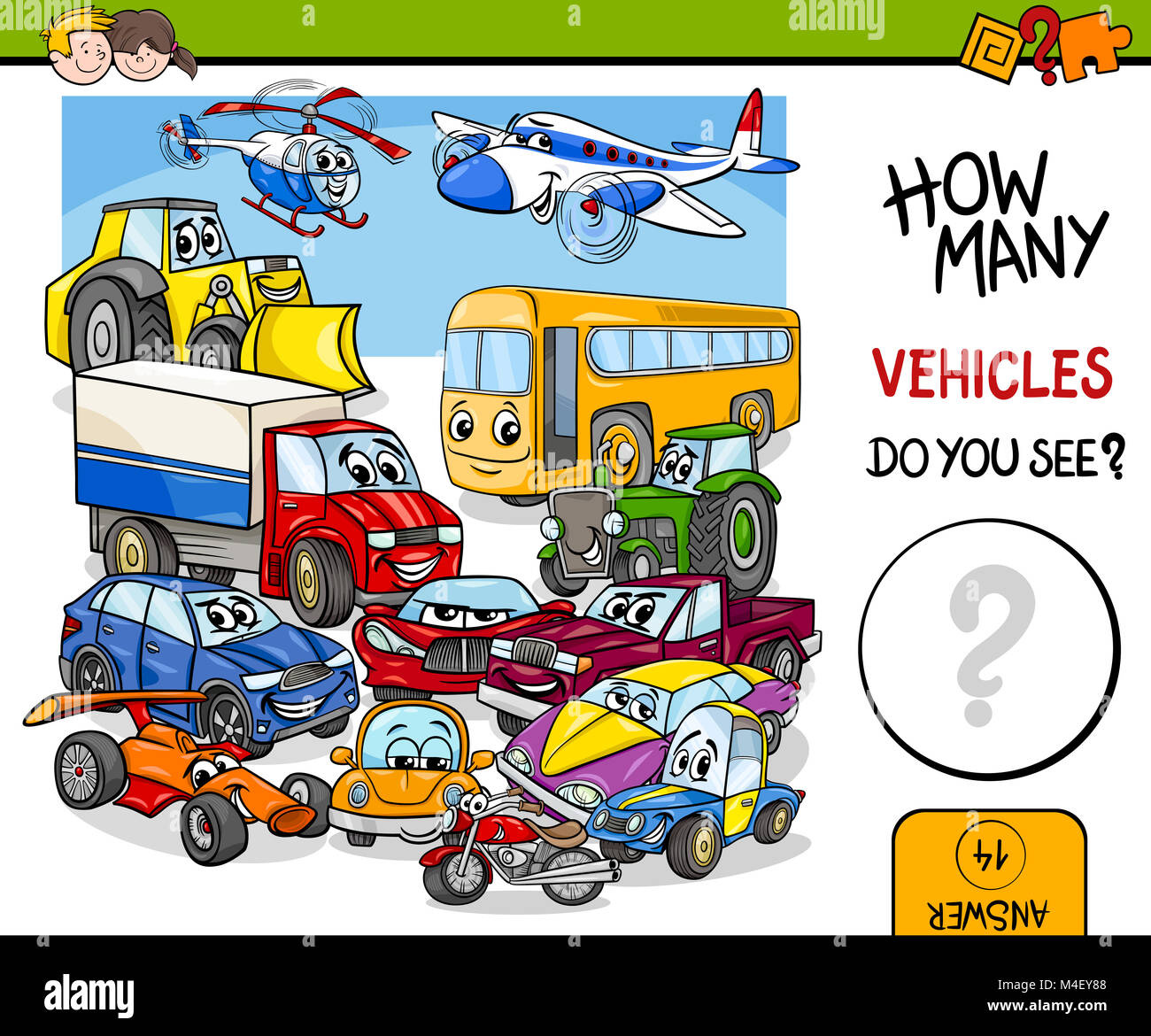 counting vehicles educational activity Stock Photo - Alamy