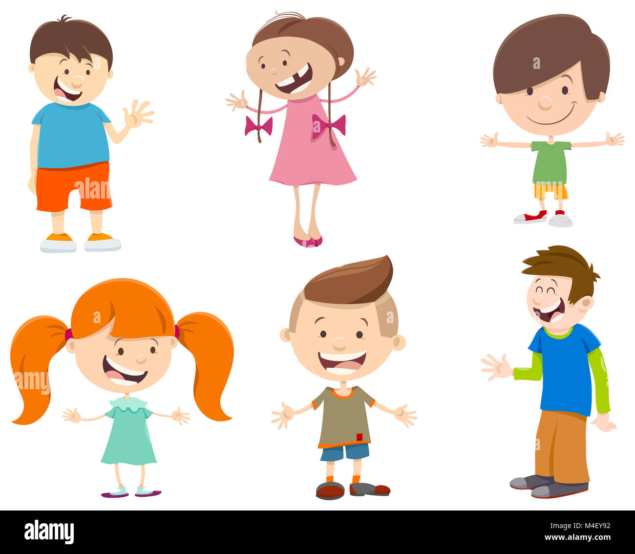 cartoon set of kid characters Stock Photo - Alamy