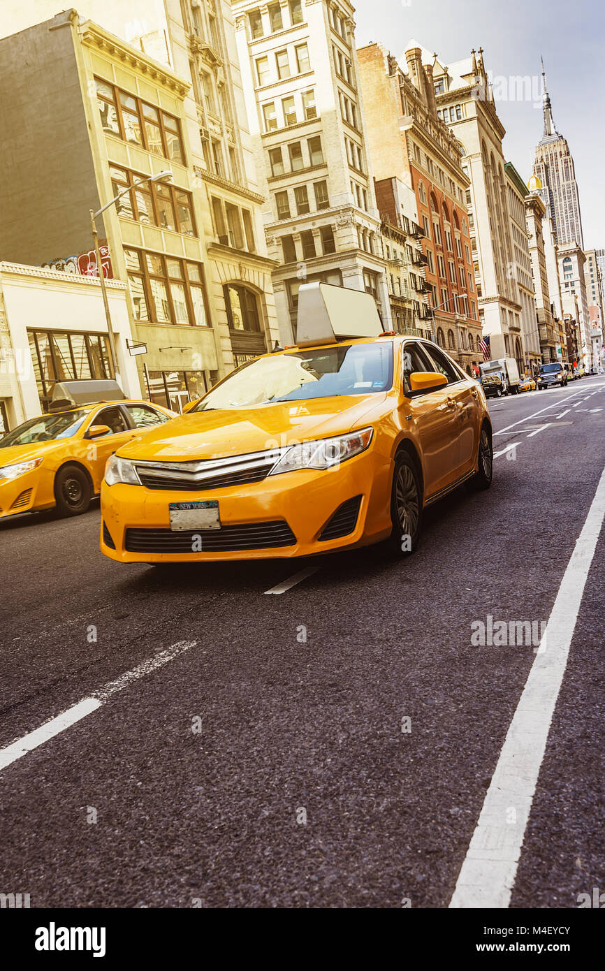 Yellow Cab New York Stock Photo - Alamy