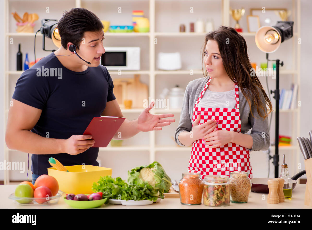 Food cooking tv show in the studio Stock Photo - Alamy